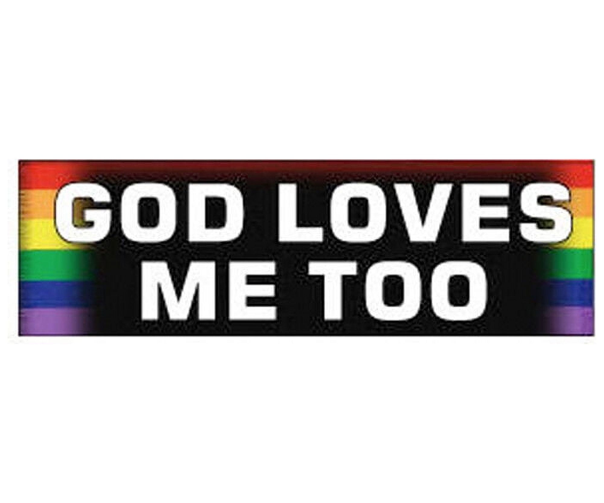 Pride Shack - Rainbow Pride LGBT Gay Lesbian GOD LOVES ME TOO Banner ...