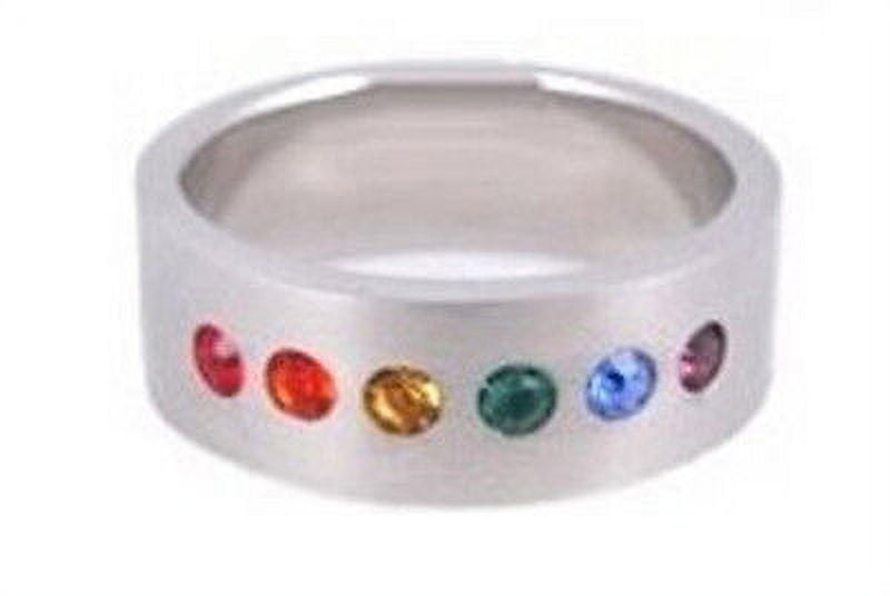 Pride Shack - Single Line CZ Rainbow Ring - LGBT Lesbian Gay Pride Ring ...