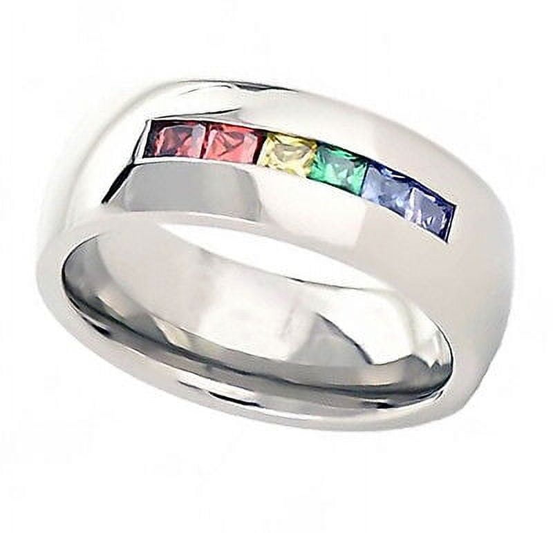 Pride Shack String Of Rainbow Sleek Top Ring Lgbt Lesbian Gay Pride