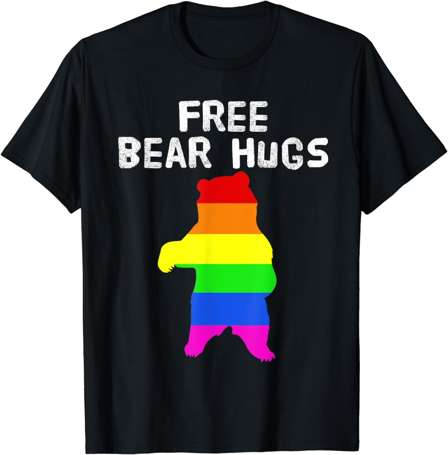 Pride Shirt Gay Pride March LGBTQ Funny Free Bear Hugs T-Shirt ...