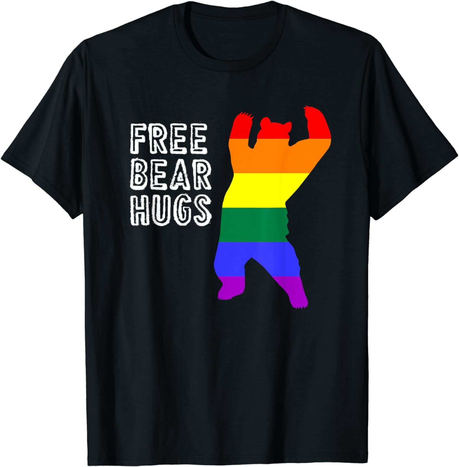 Pride Shirt Gay Pride March LGBTQ Funny Free Bear Hugs - Walmart.com