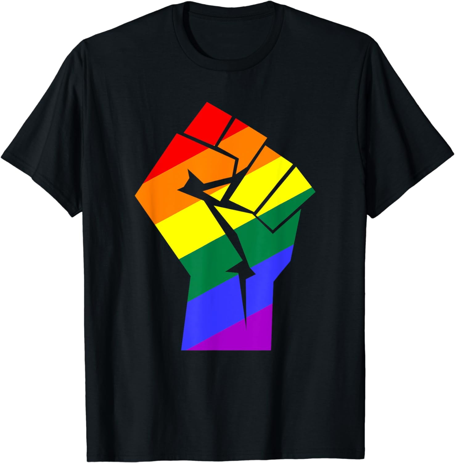 Pride Shirt LGBTQ Rainbow Fist Resist Apparel - Walmart.com
