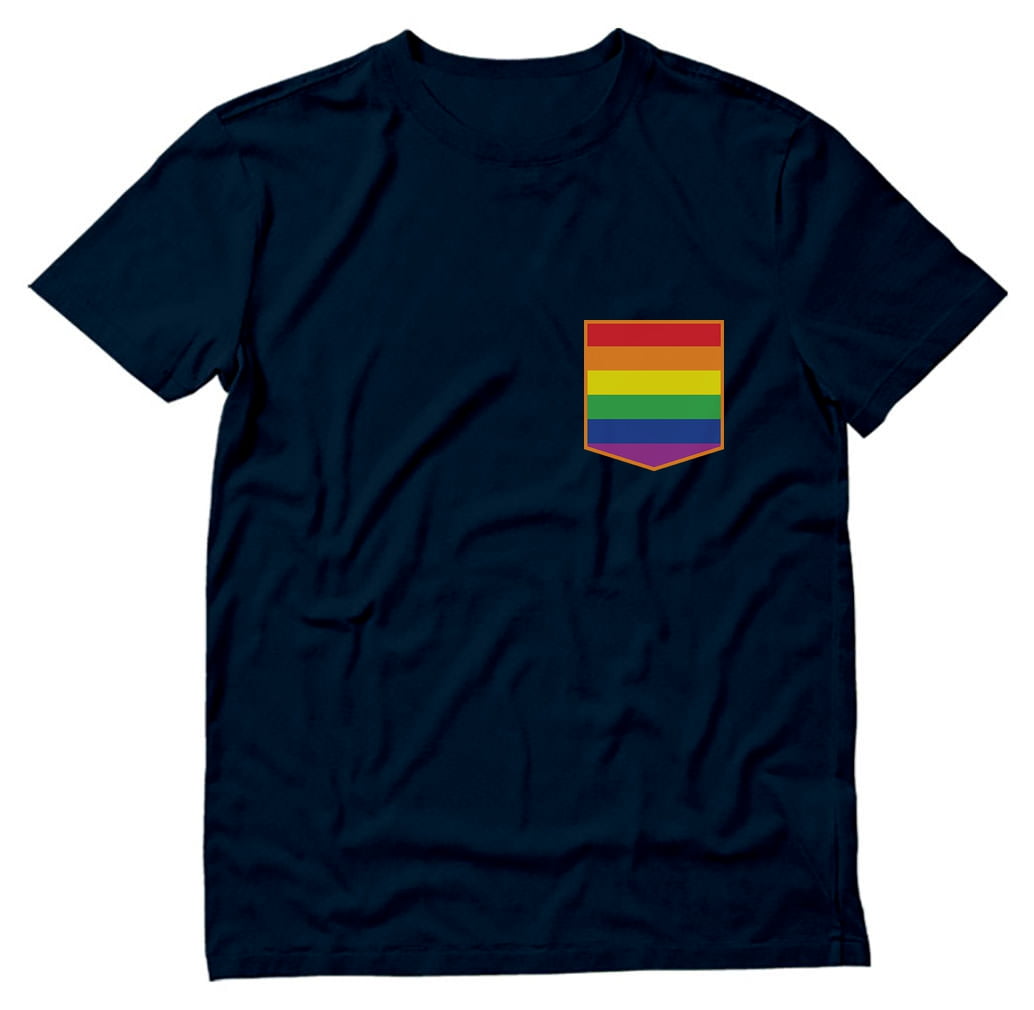 Pride Shirt for Men - Rainbow Pocket Print Tee - Supportive LGBTQ ...