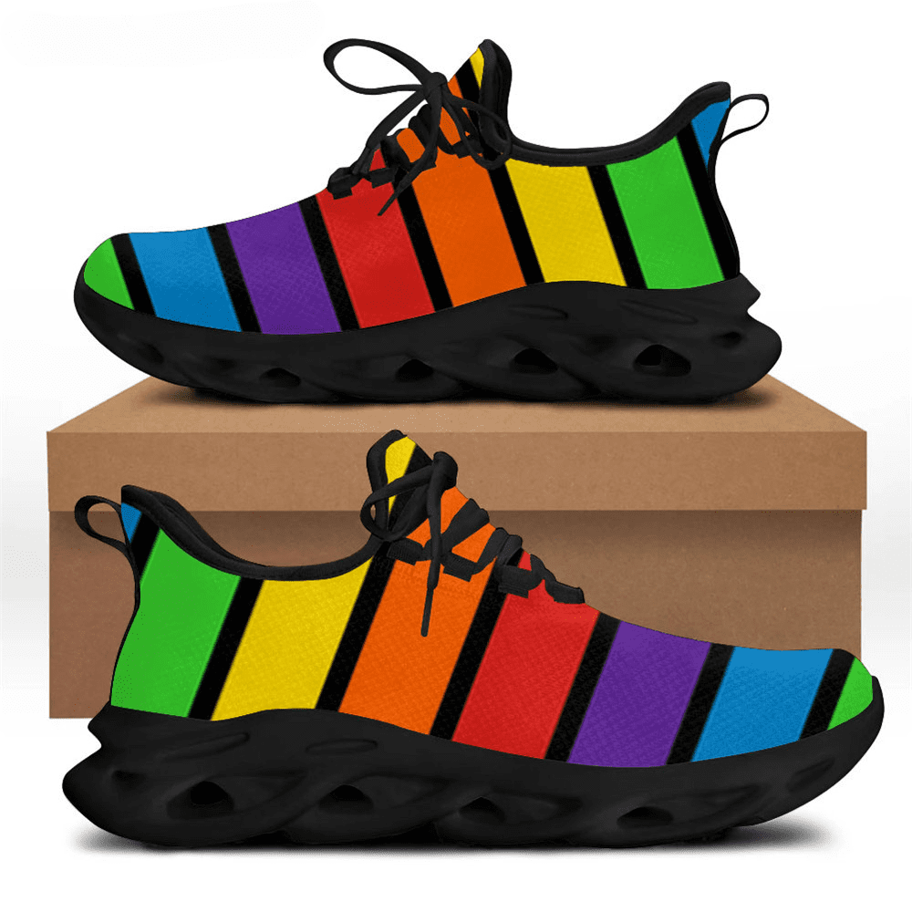 Pride Shoes for Women's Lgbt Flag Gay Brand Design Casual Ladies Lace ...