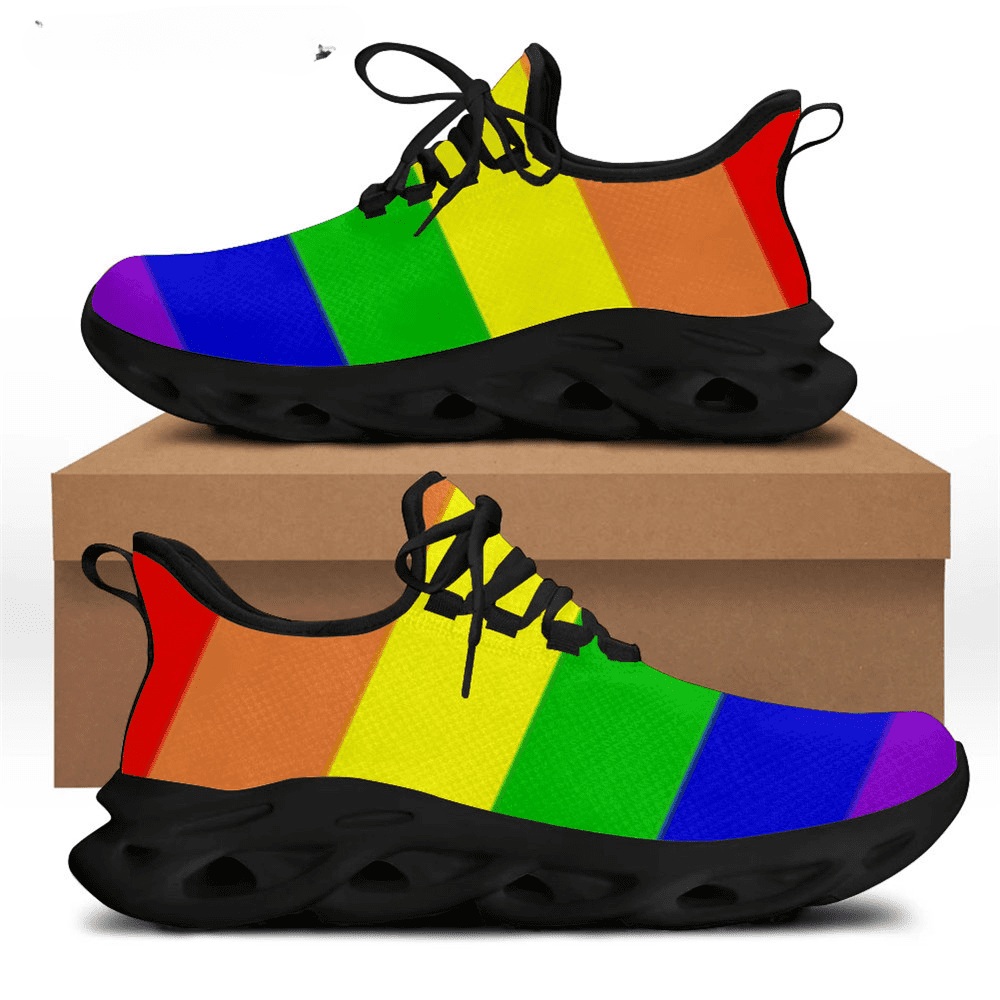 Pride Shoes for Women's Lgbt Flag Gay Brand Design Casual Ladies Lace ...