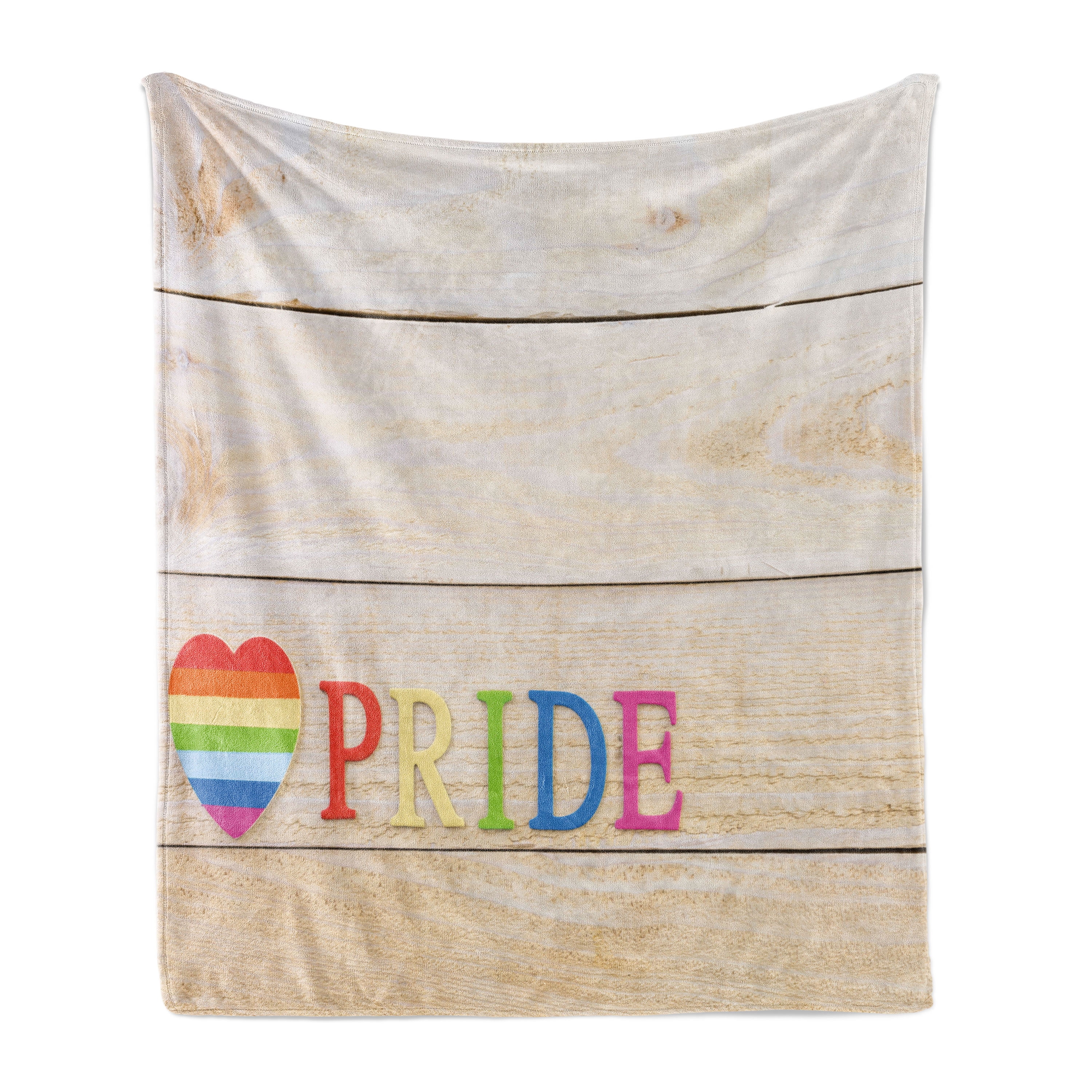 Pride Soft Flannel Fleece Blanket, Colorful Striped Heart Sign Love ...