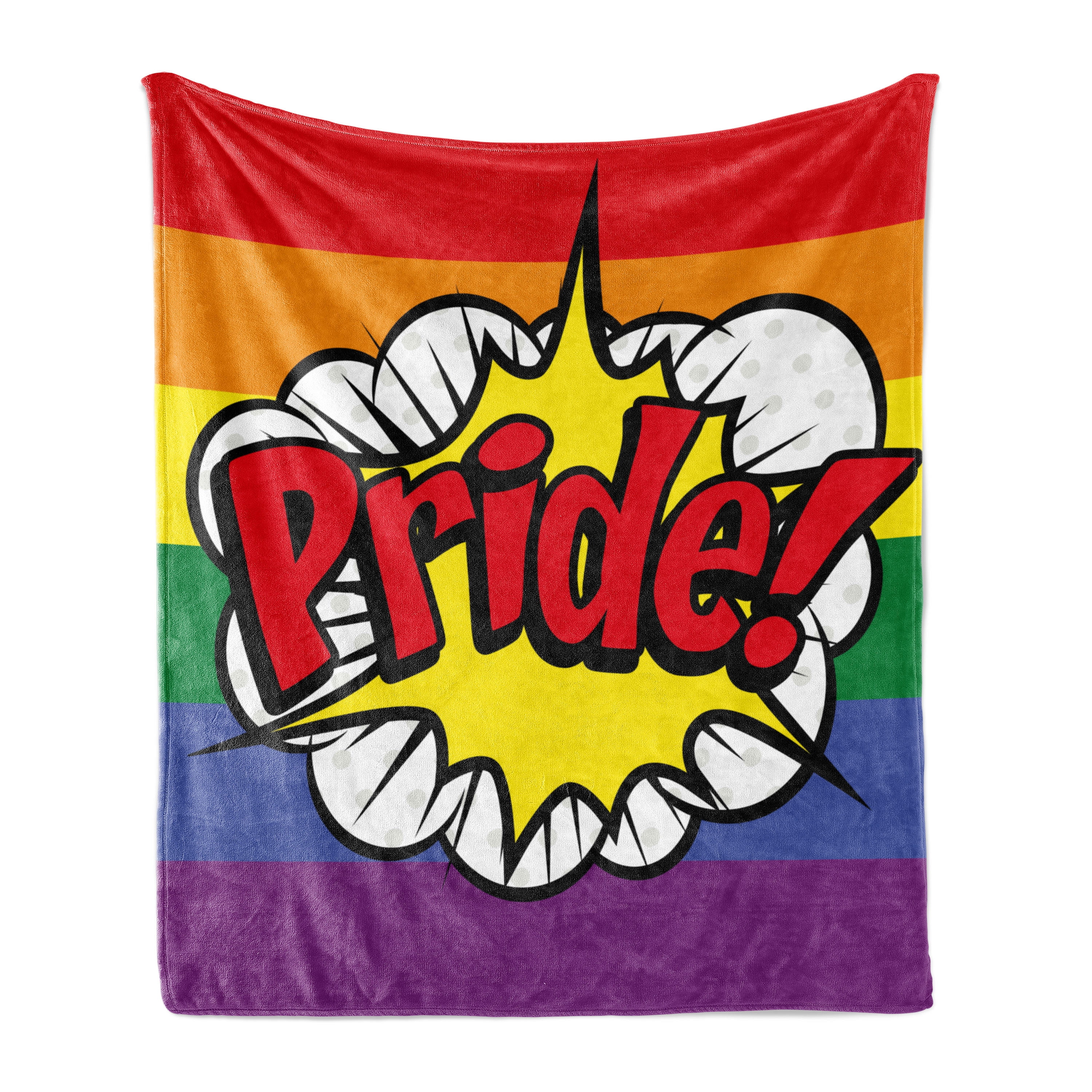 Pride Soft Flannel Fleece Throw Blanket, Pop Art Style Comic Book Pride ...