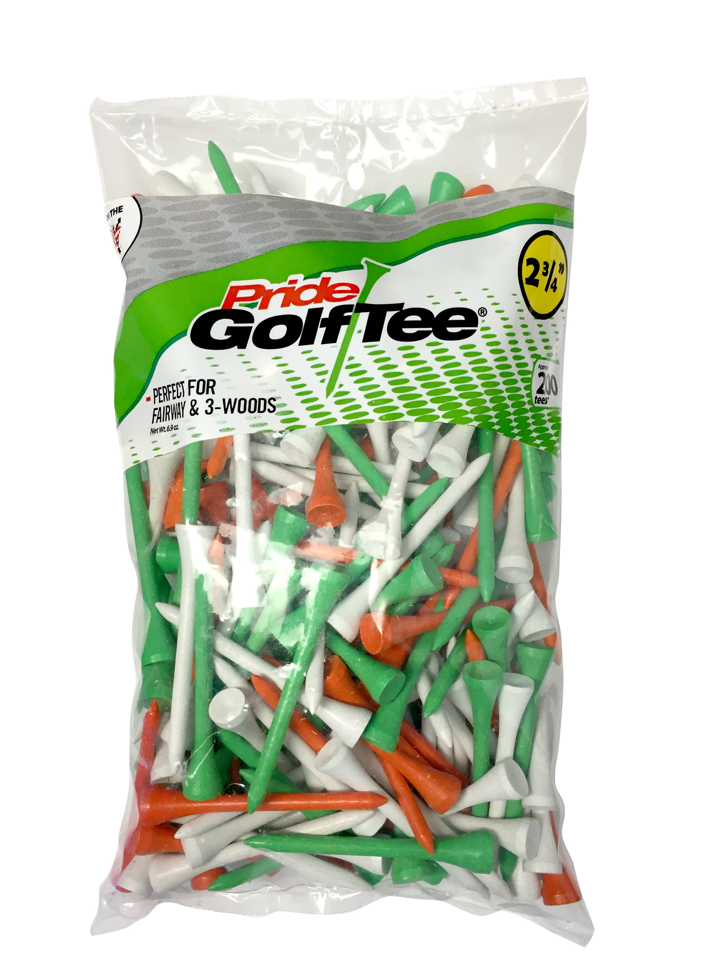 Pride Golf Tees, 2.75-Inch, Mixed Colors (Orange, White, Green), 200 ...