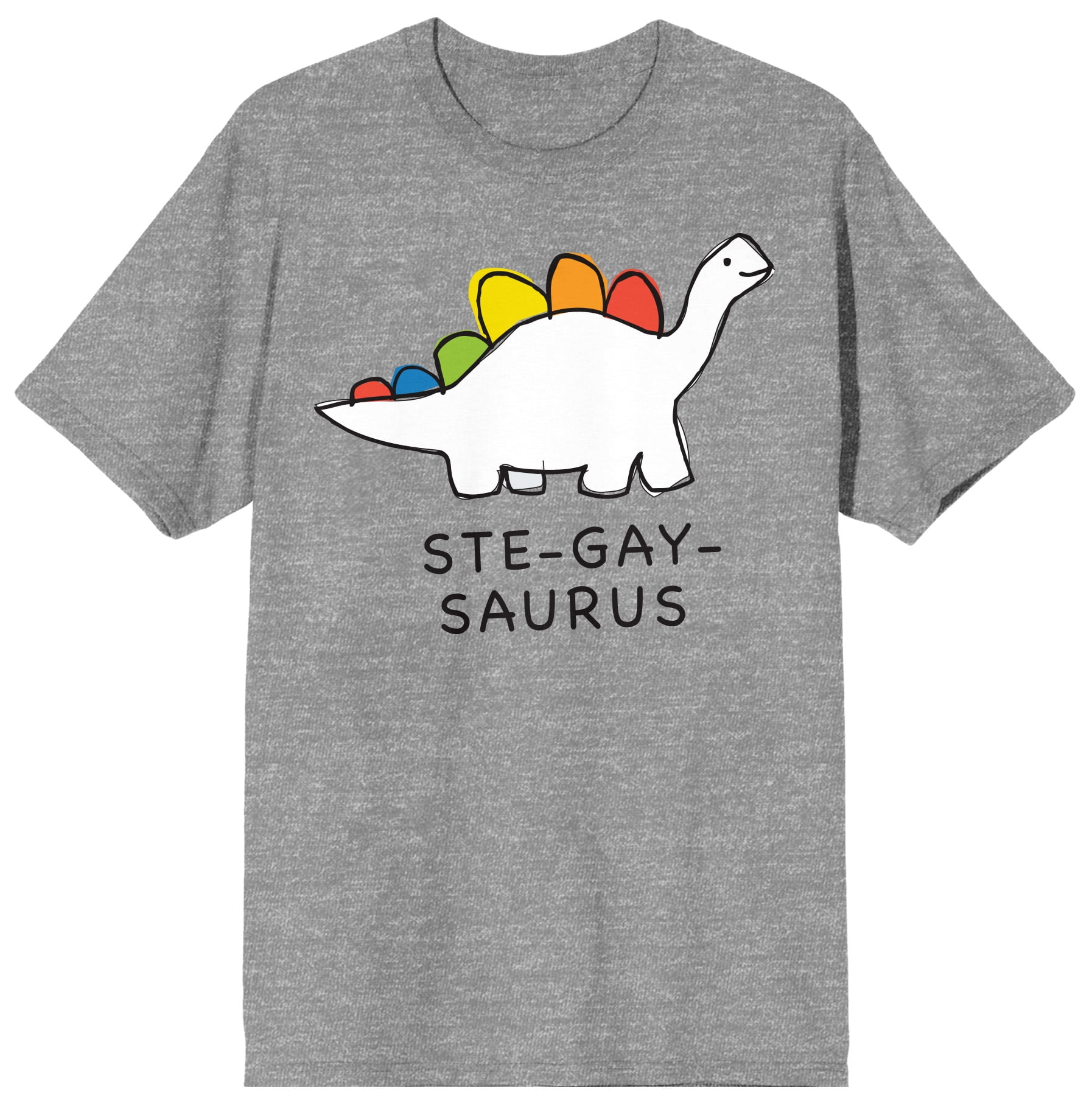 Pride Ste-Gay-Saurus Men's Gray Heather T-shirt -XL - Walmart.com