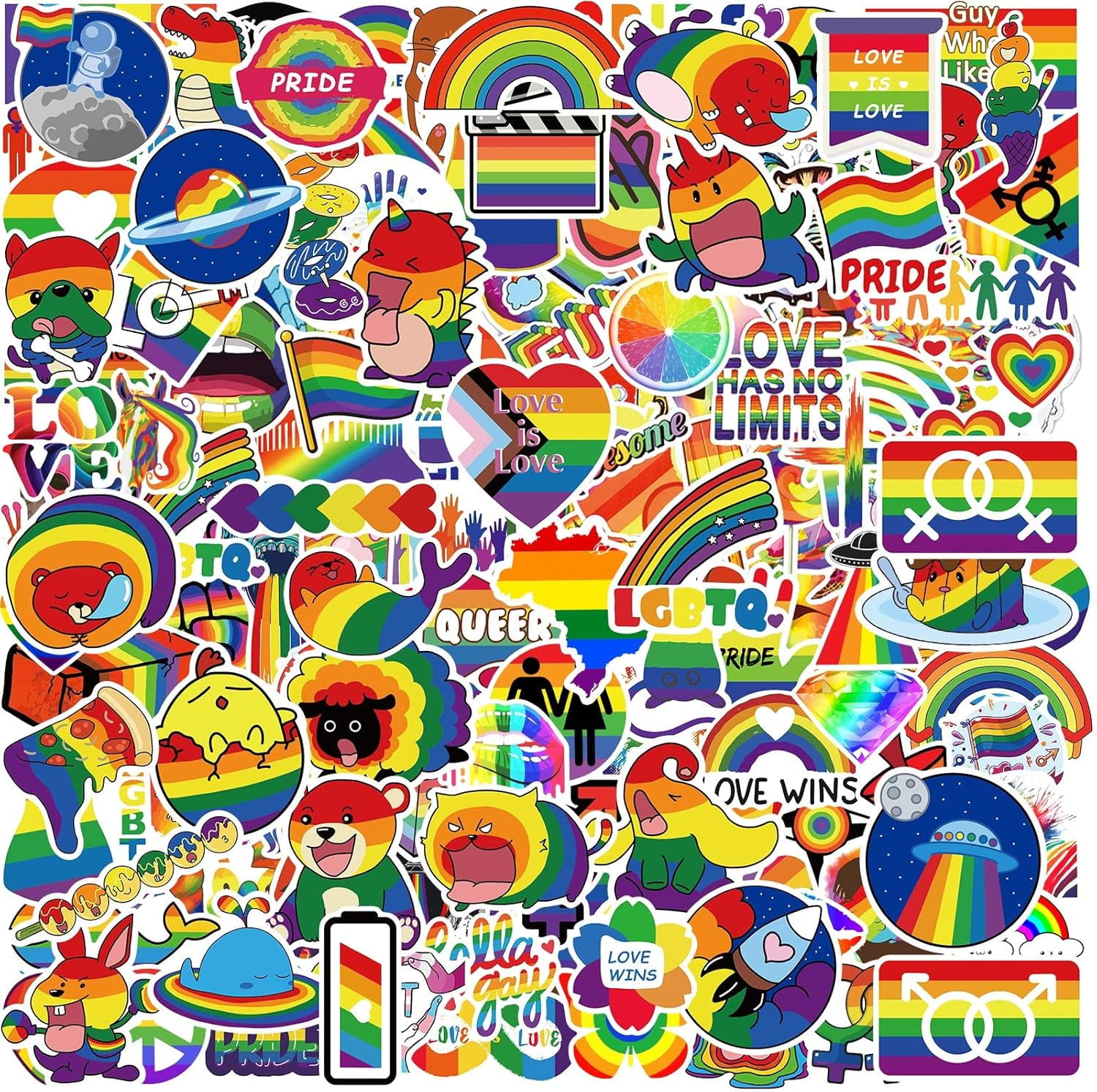 Pride Stickers 300 PCS, LGBTQ Gay Rainbow Stickers Bulk for LGBTQ Gay ...