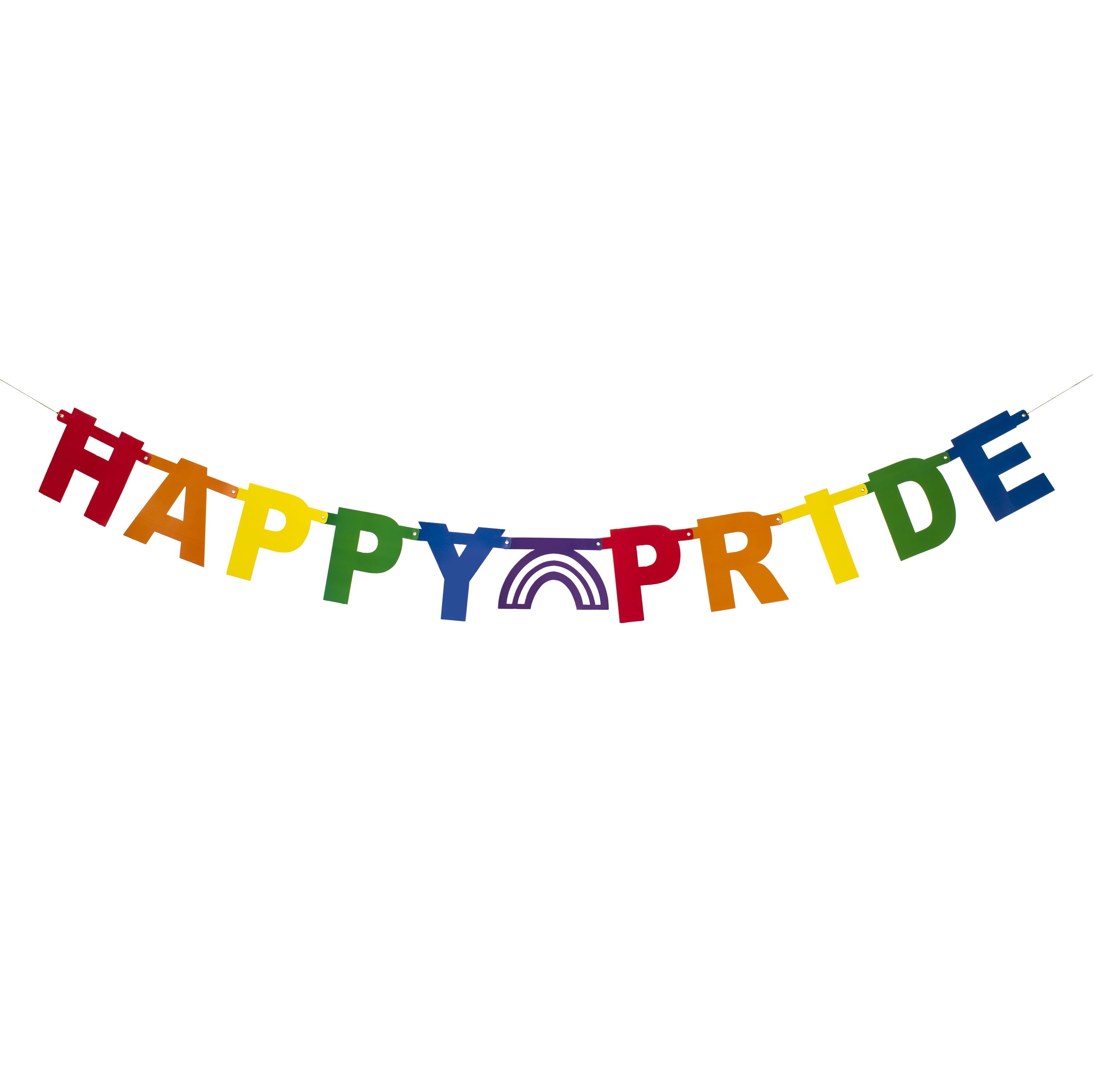 Pride Straws Happy Pride Rainbow Party Decoration Banner with Metal ...