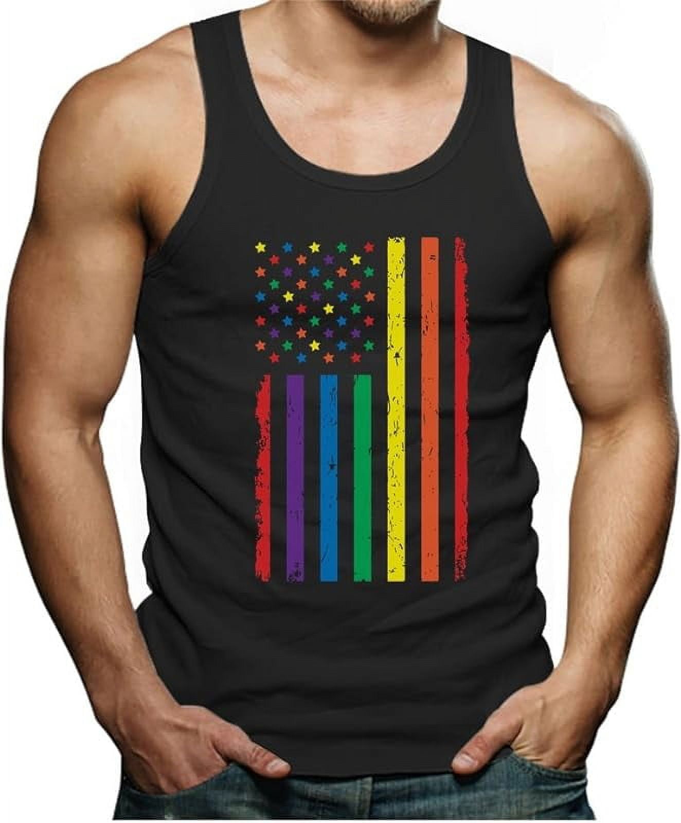 Pride Tank Top Love is Love Gay Mens Equality LGBTQ Rainbow Singlet Men ...