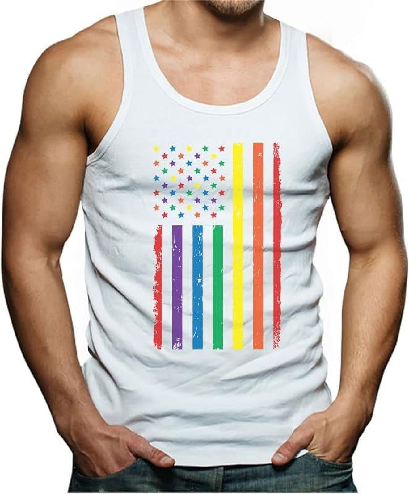 Pride Tank Top Love is Love Gay Mens Equality LGBTQ Rainbow Singlet Men ...