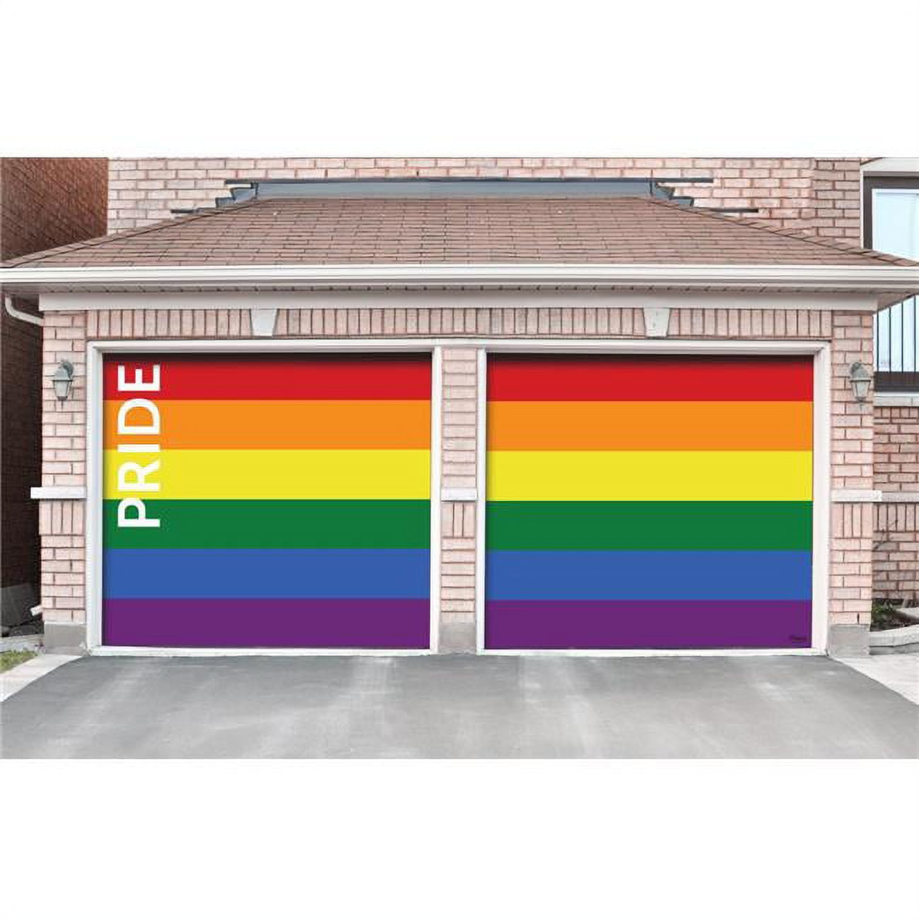 Pride Text - Pride LGBT 7 ft. x 8 ft. Split Garage Door Decor Banner ...