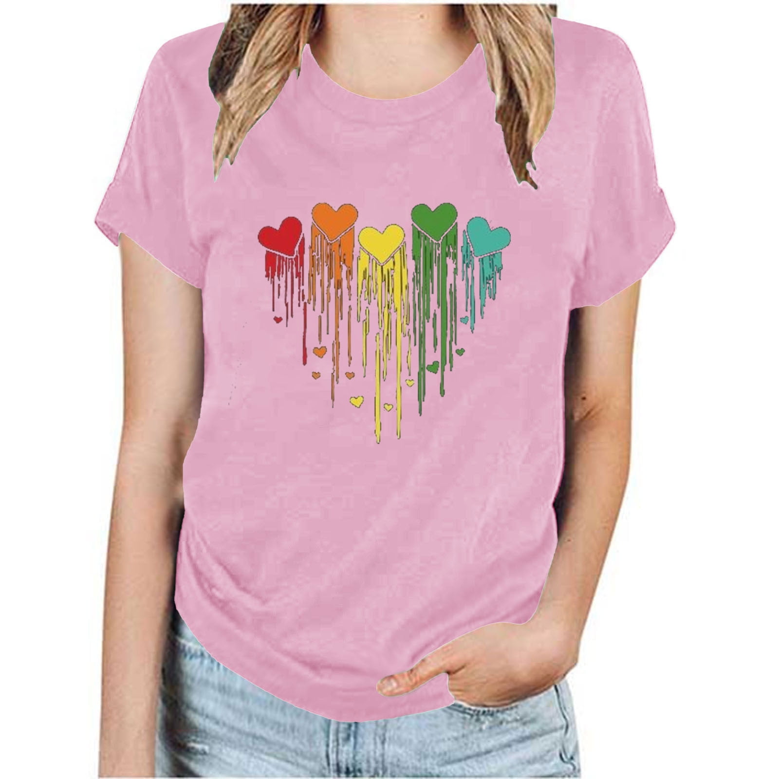 Pride Tops for Women 2024 Short Sleeve Crewneck LGBT Equality T-Shirt ...