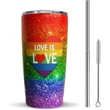 20oz Pride Tumbler: GBTL Gift, Vacuum Insulated Stainless Steel Rainbow ...