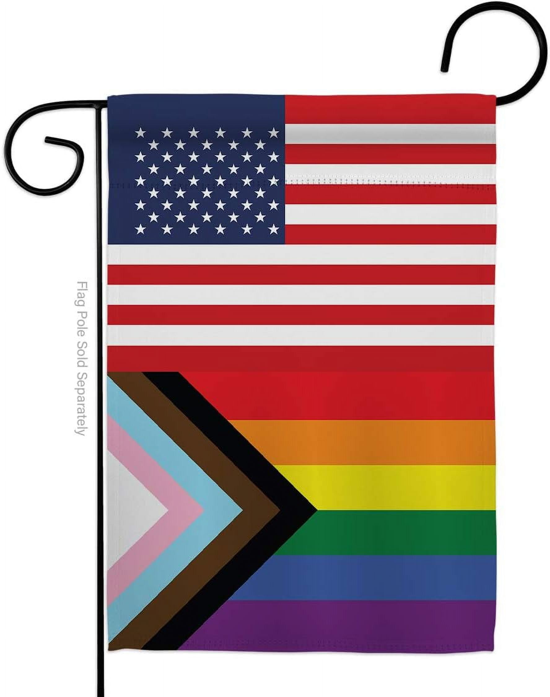 Pride US Progress Garden Flag Support Rainbow Love LGBT Gay Bisexual ...