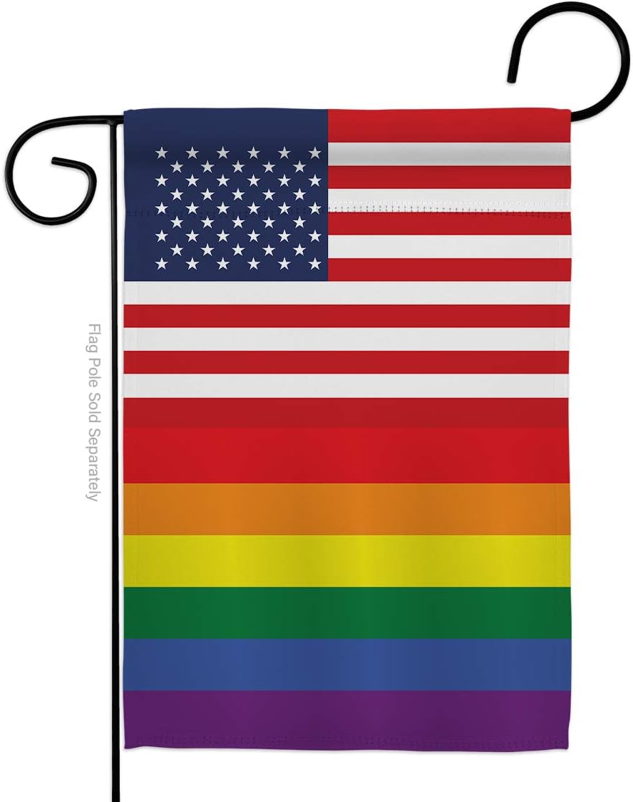 Pride US Rainbow Garden Flag Support Love LGBTQ Gay Bisexual Pansexual ...