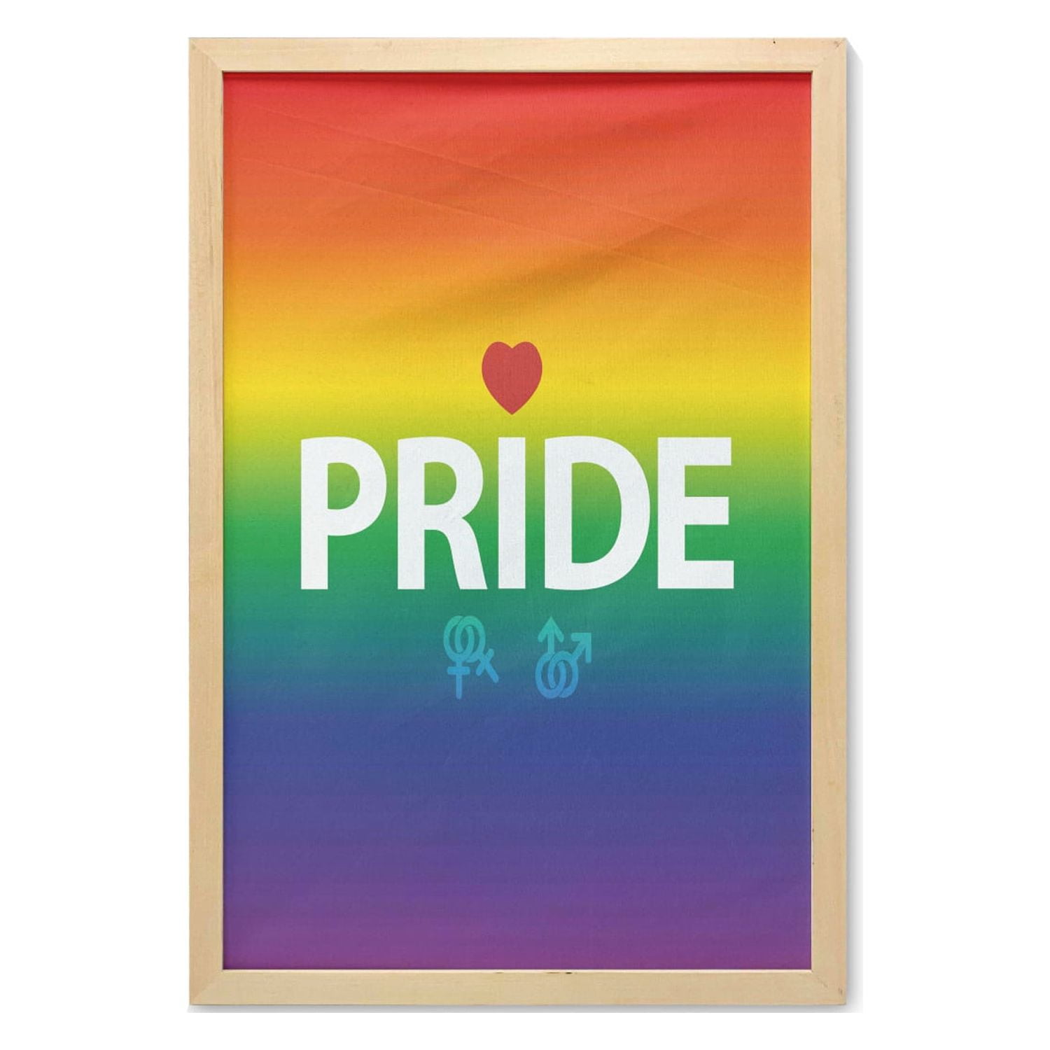 Pride Wall Art with Frame, Abstract Vibrant Gay Rights Celebration ...