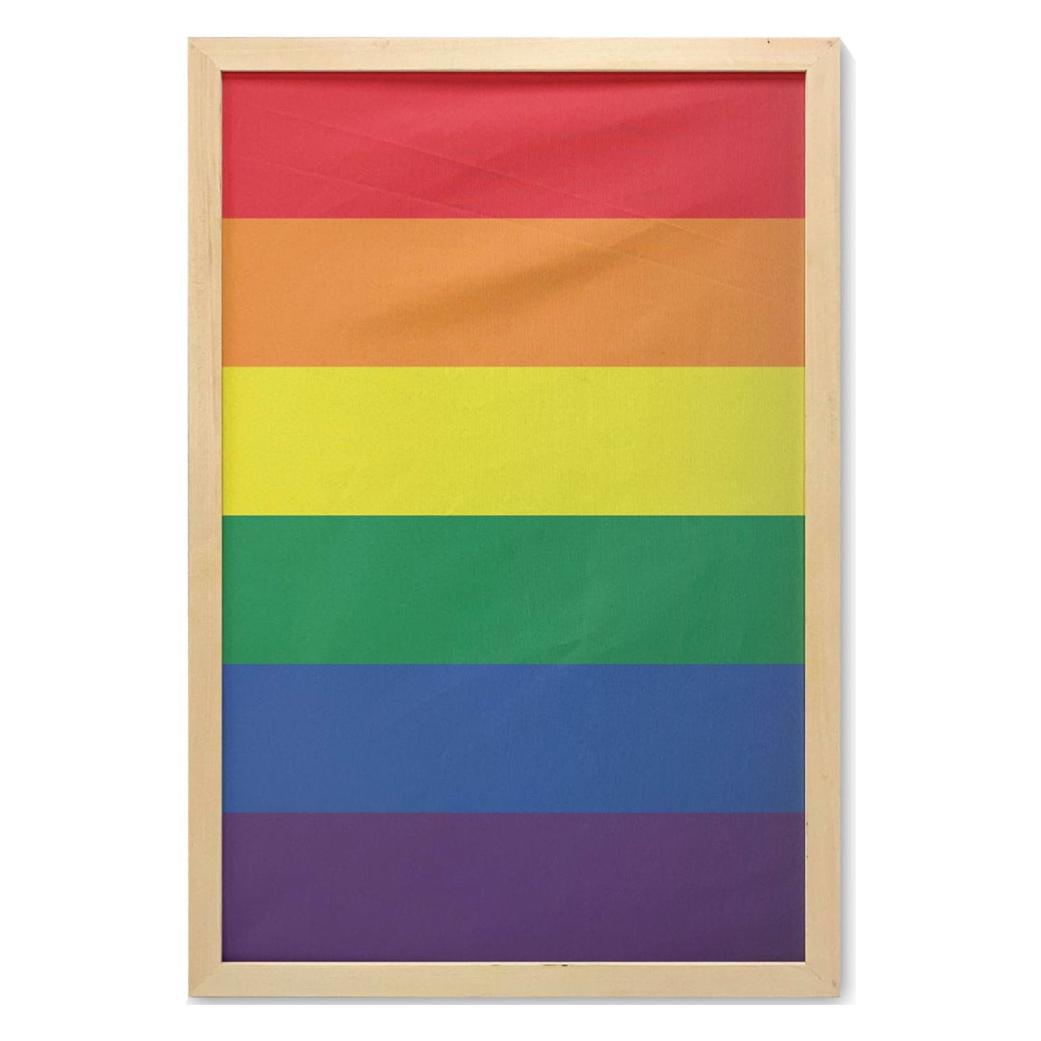 Pride Wall Art with Frame, Simplistic Design of LGBT Flag Rainbow ...