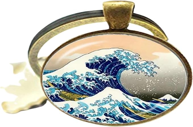 Pride Wave Pattern Art Photo Glass Keychain Man Woman Jewelry Gift 25MM ...