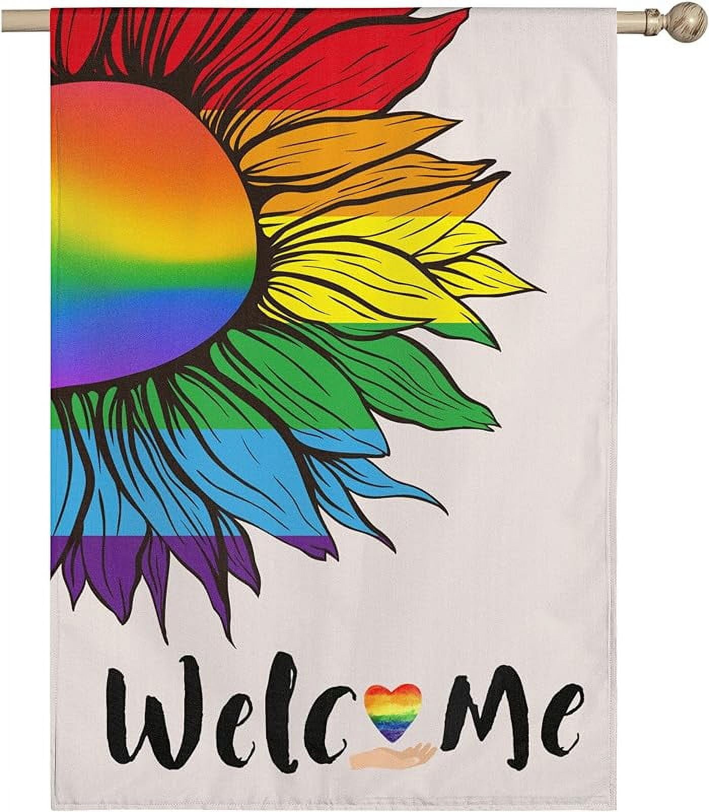 Pride Welcome Garden Flags, Double Sided LGBTQ Progress Yard Flag 12x18 ...