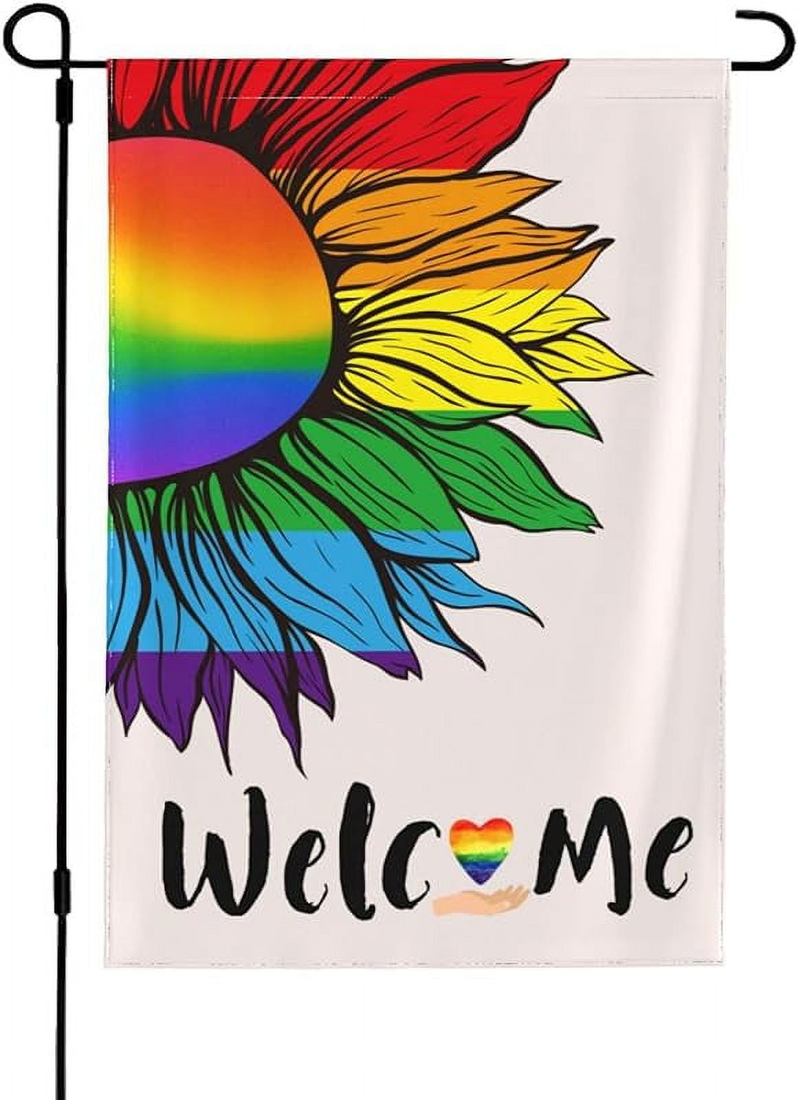 Pride Welcome Garden Flags, Double Sided LGBTQ Progress Yard Flag 12x18 ...