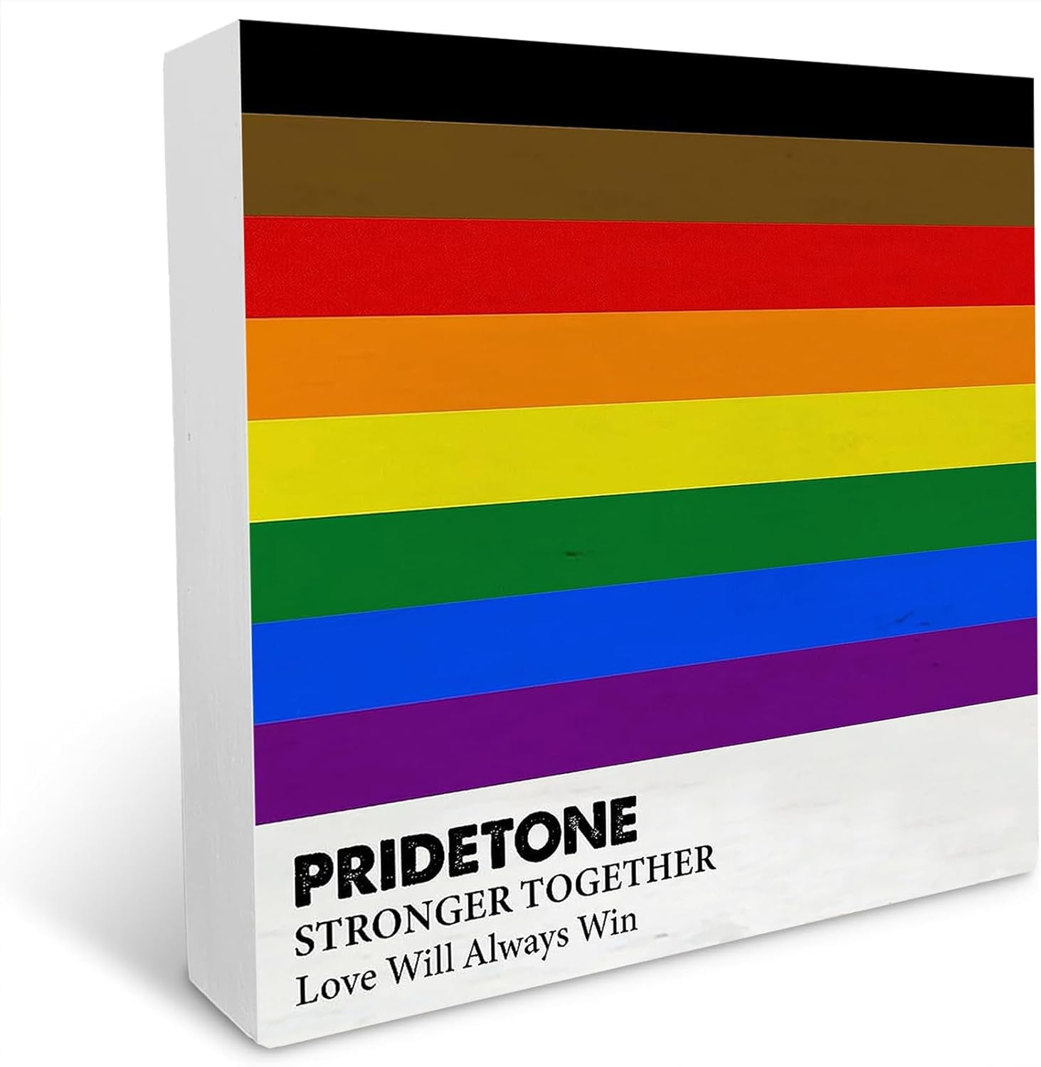 Pride Wooden Box Sign Desk Decor Rainbow LGBT Pride Wood Block Plaque ...