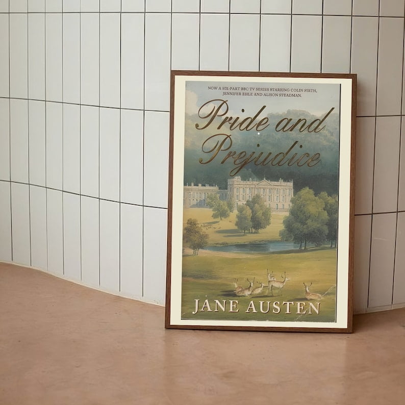 Pride and Prejudice Poster, Pride and Prejudice Wall Art, Vinatge ...