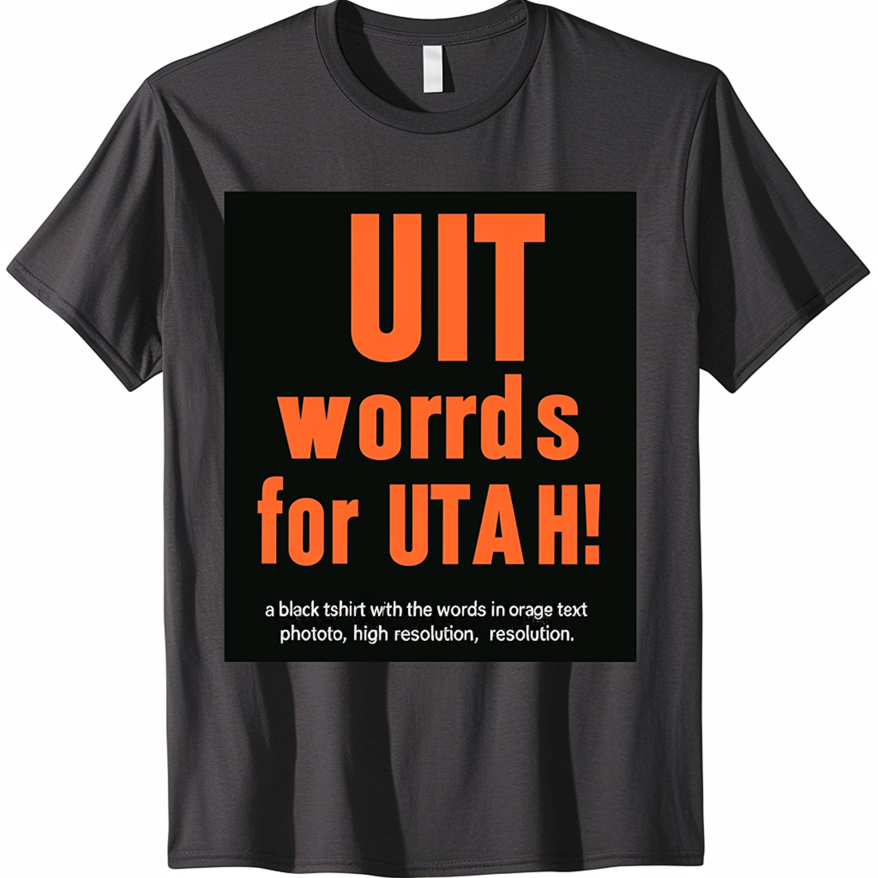Pride in Style: Black T Shirt with Bold 'UT Award Me Two ' Slogan in Vibrant Orange High Res ...