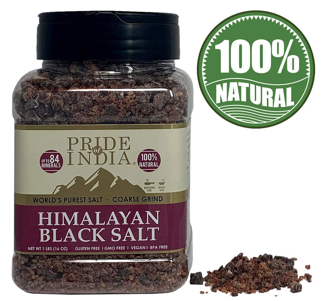 Pride of India - Himalayan Black Salt - Coarse Grind 1 lbs Jar ...