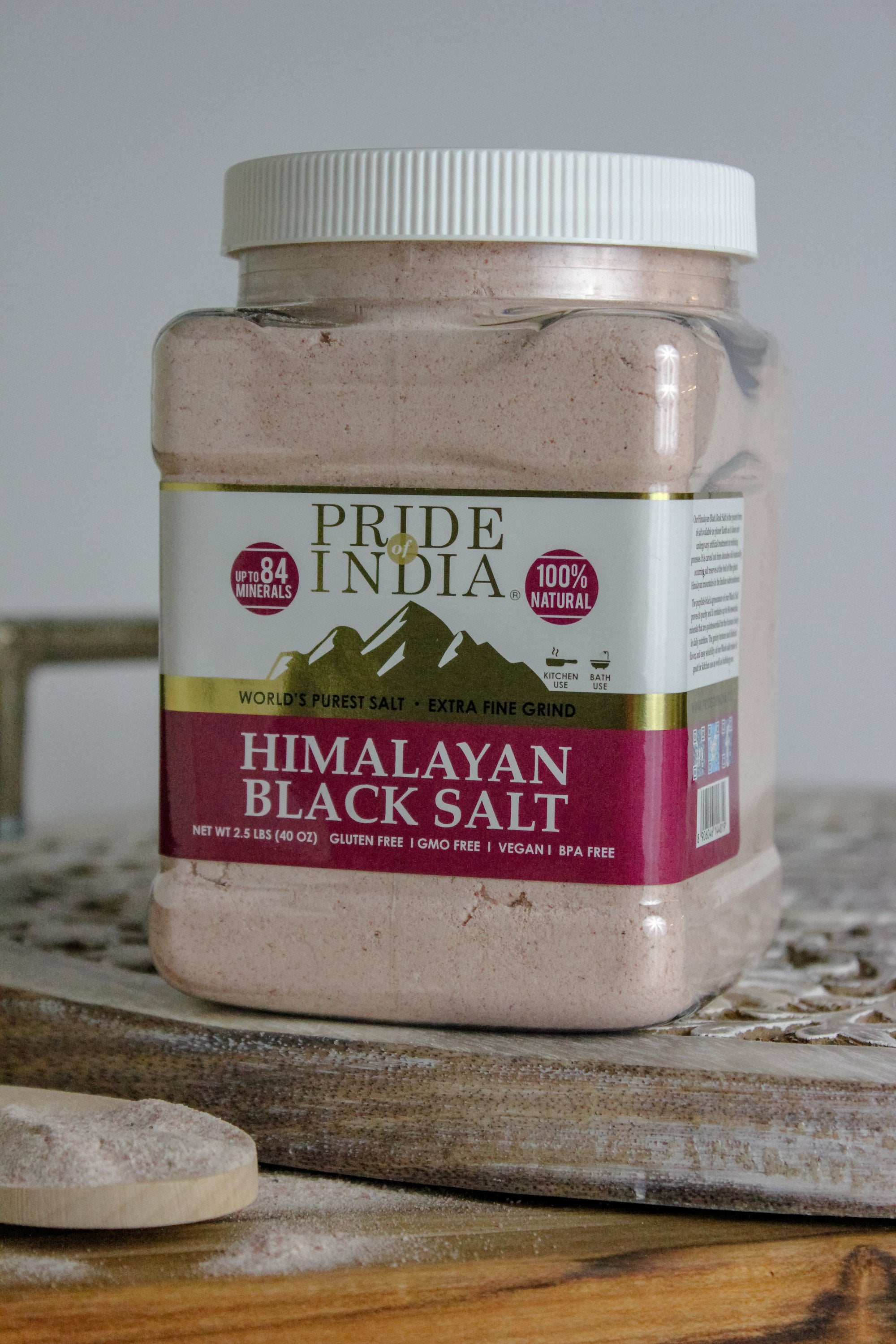 Pride of India - Himalayan Black Salt - Extra Fine Grind 2.2 lbs Jar ...