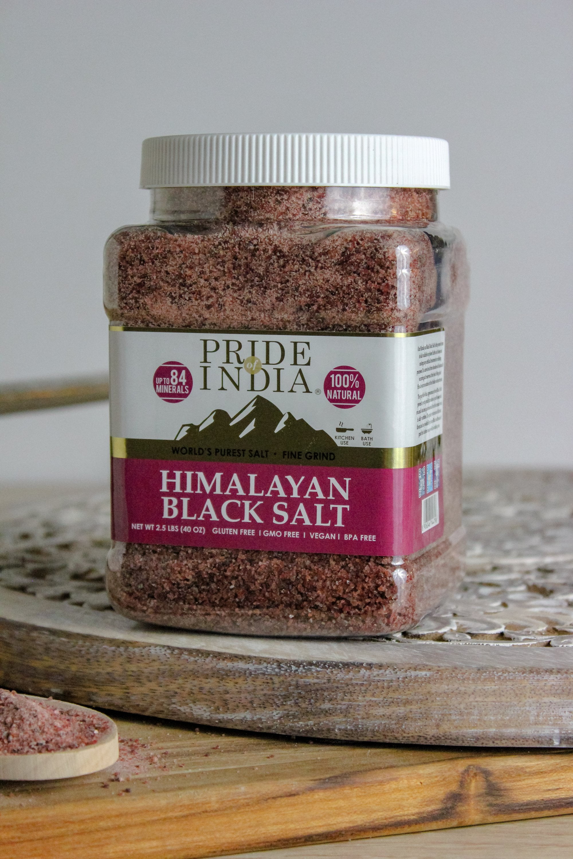 Pride of India - Himalayan Black Salt - Fine Grind 2.2 lbs Jar ...
