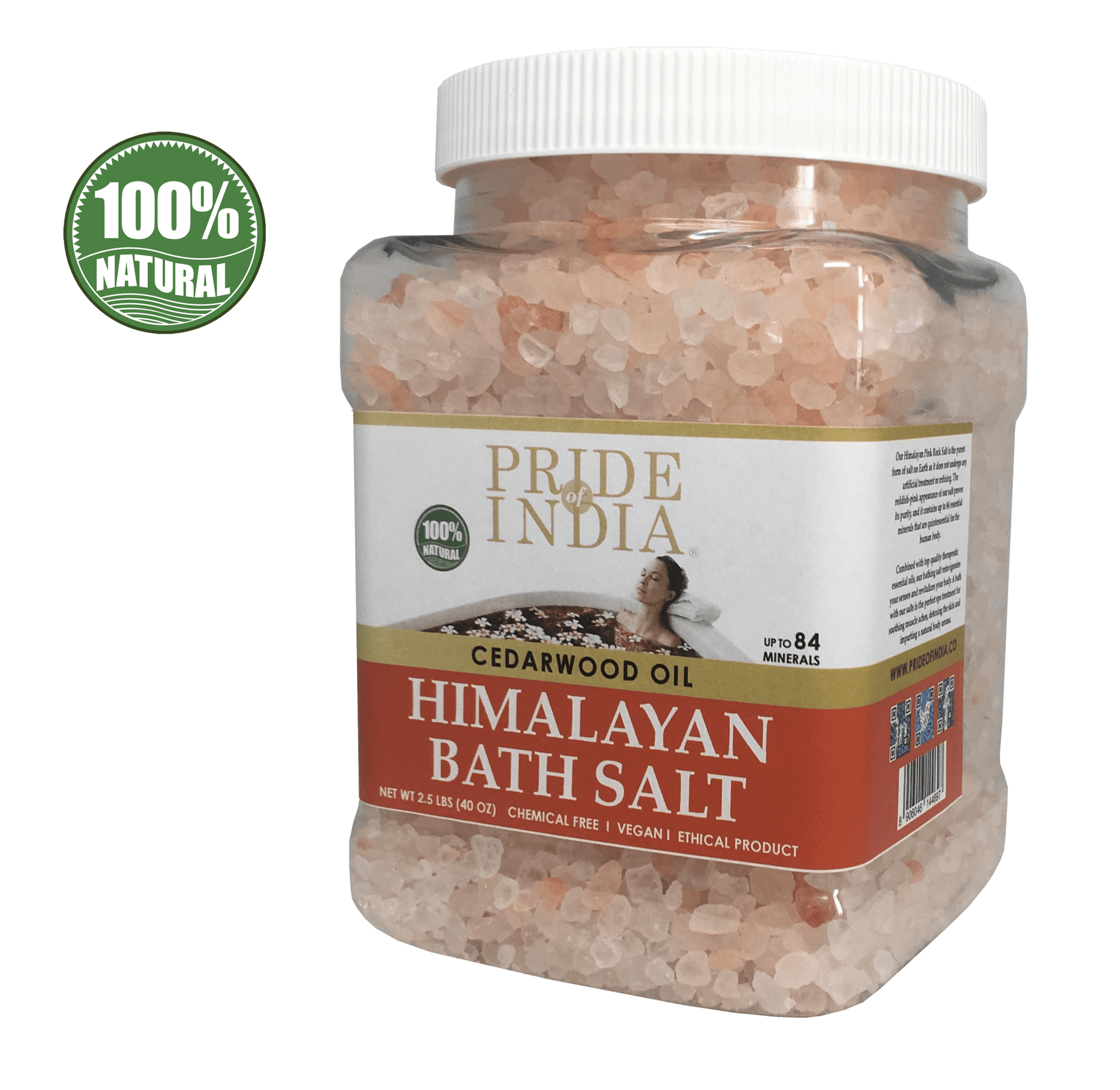 Pride of India - Himalayan Pink Bath Salt w/ Cedarwood-Oil 2.5 Pound ...