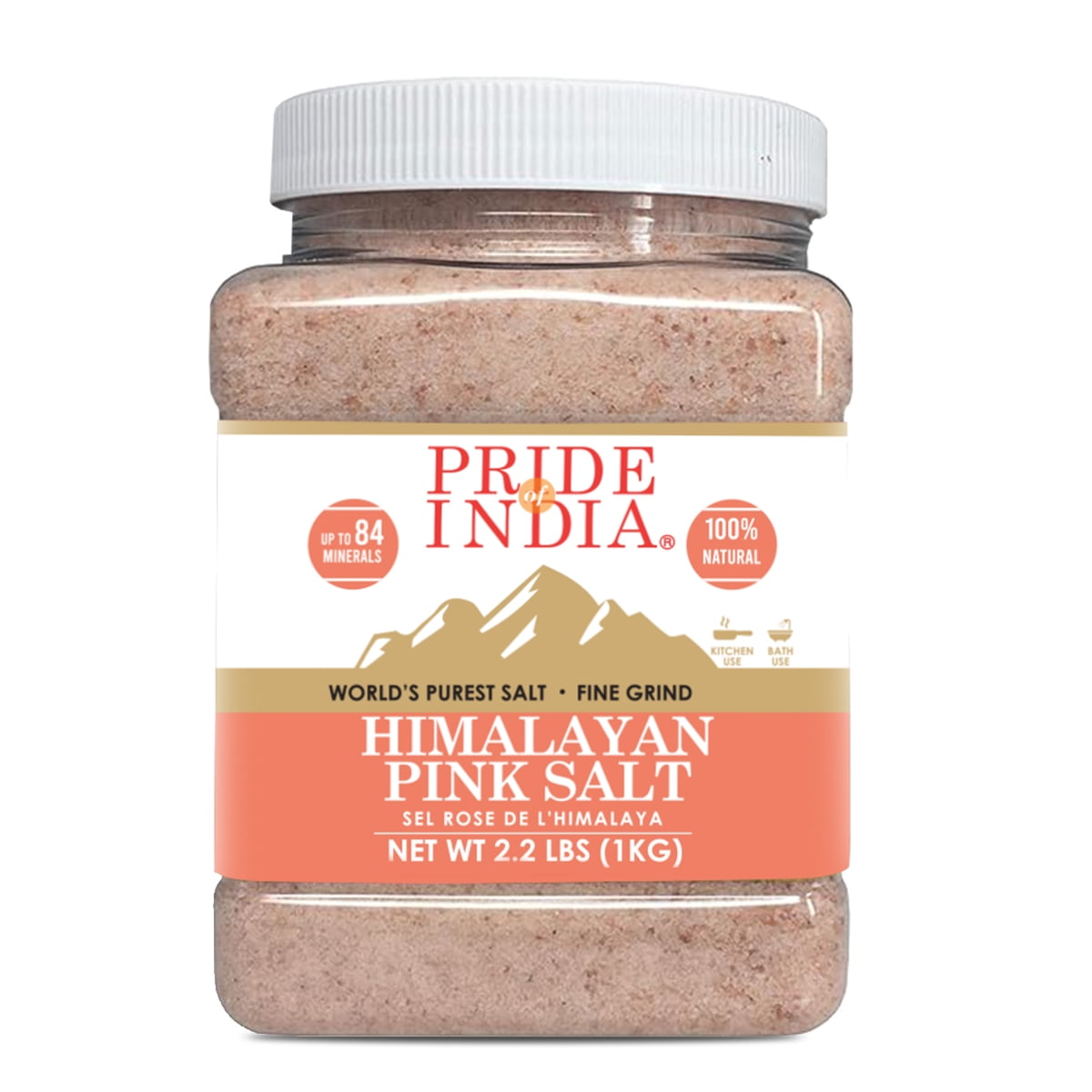 Pride of India - Himalayan Pink Salt - Fine, 2.2 lbs Jar - Walmart.com