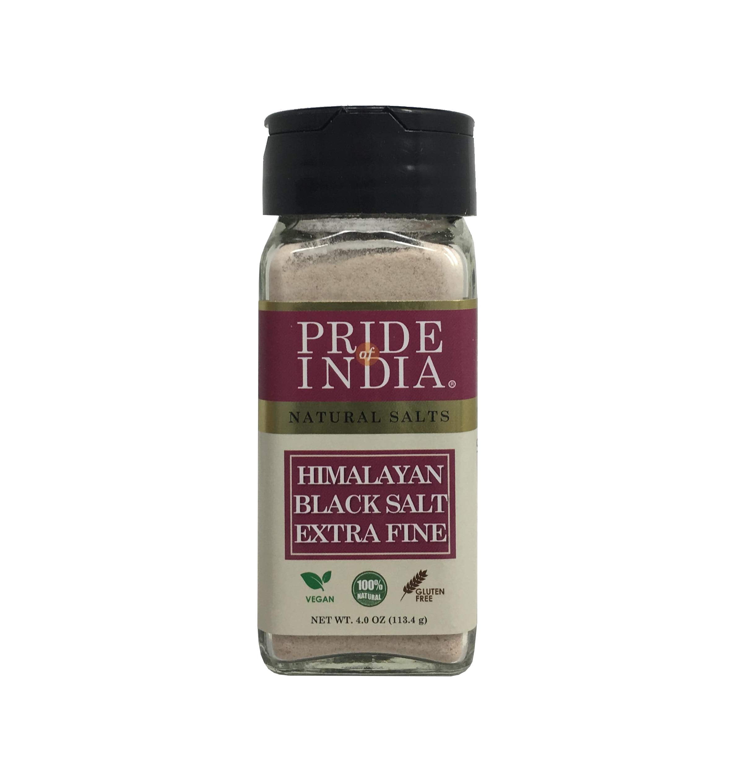 Pride of India Himalayan Black Rock Salt, Extra-Fine Grind, 4 oz ...