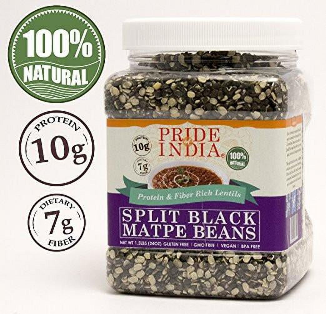 Pride of India Split Black Matpe Beans 3 lbs Jar - Walmart.com