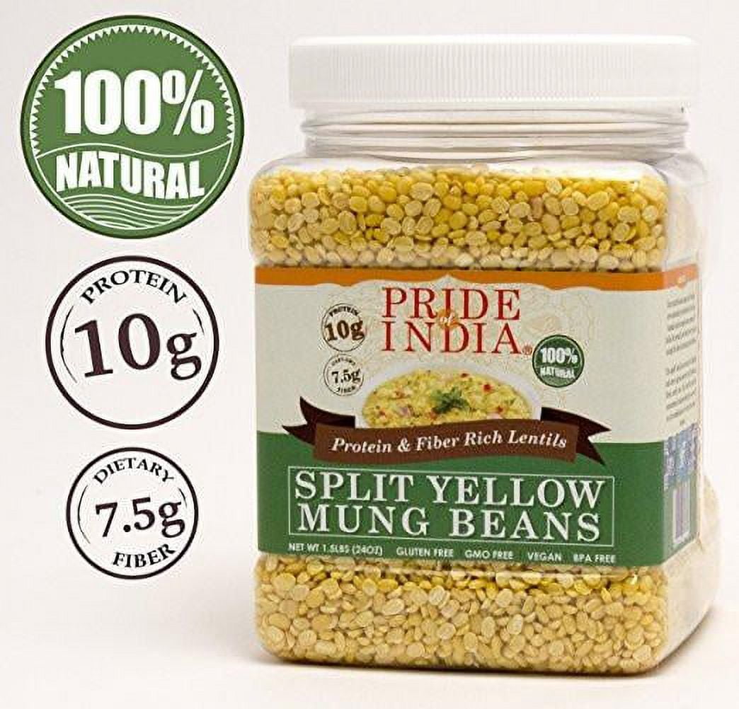 Pride of India Split Yellow Mung Beans 3 lbs Jar - Walmart.com