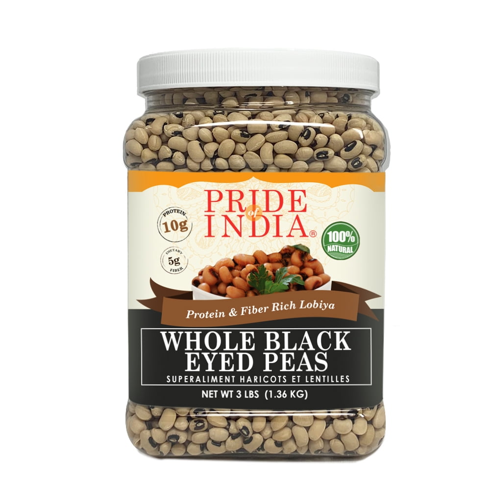 Pride of India Whole Black Eyes Peas 3 lbs Jar - Walmart.com