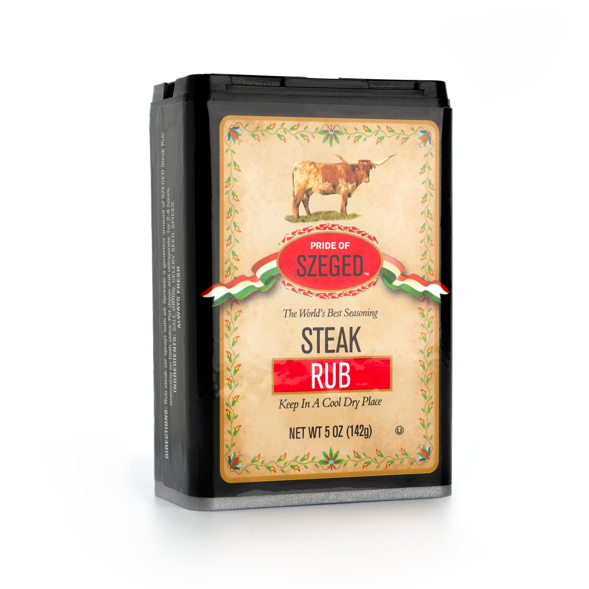 Pride of Szeged Steak GP27 Rub Seasoning Spice Mix, Shaker and Pour Top ...