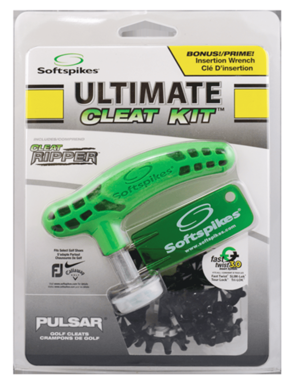 Softspikes Pulsar Fast Twist 3.0 Cleat Kit, 18 ct, Black/White ...