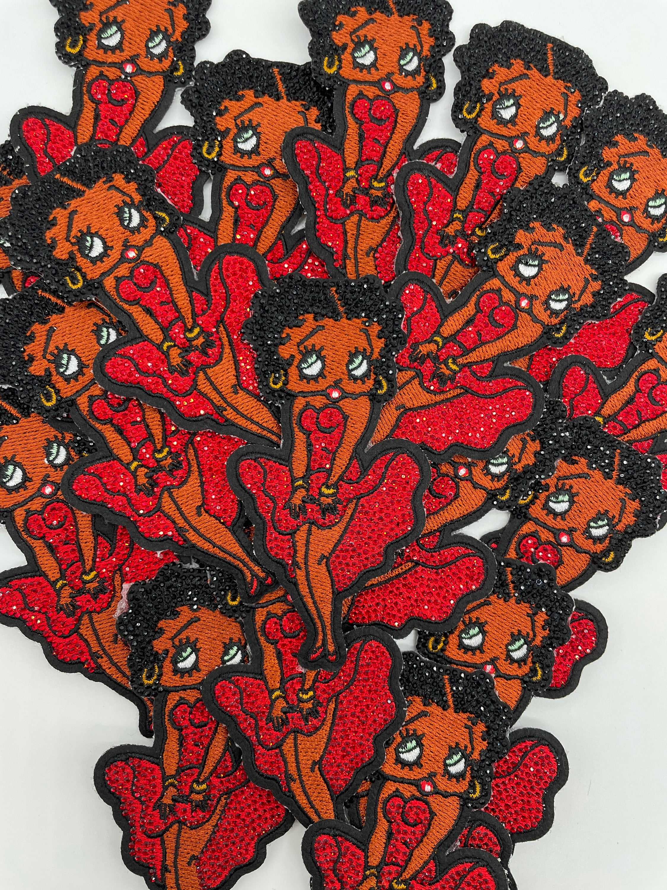 Prideful Patchez, Betty B Rhinestone, Iron on Patch, Sew On Patch, Rhinestone Patch, Embroidered ...