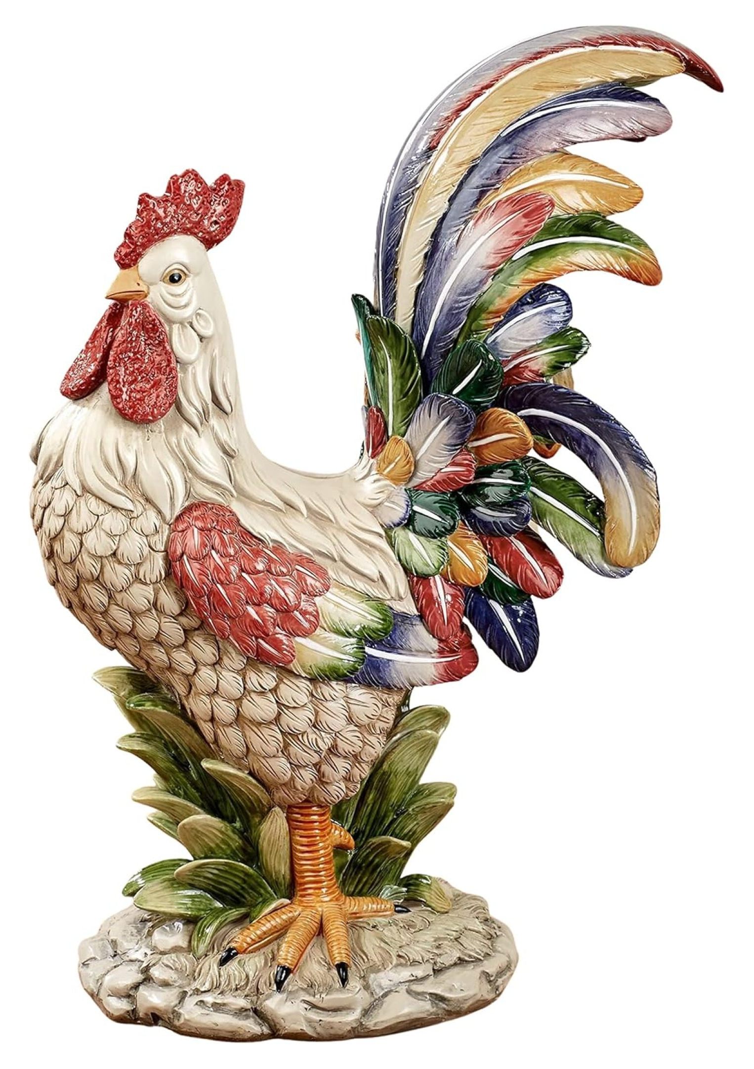 Prideful Rooster Table Sculpture Multi Bright - Resin Decor ...