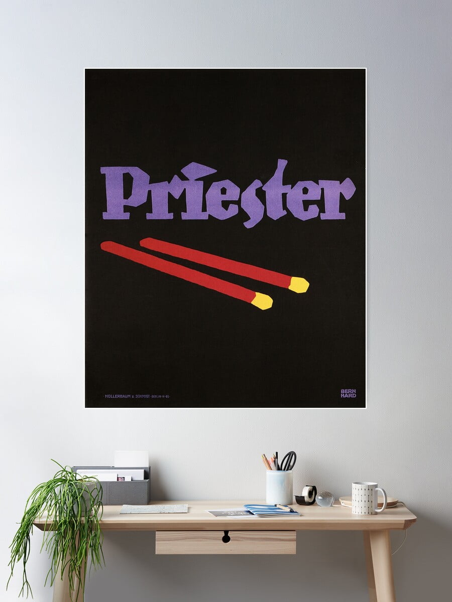 Priester Matchsticks C1910 By Lucian Bernhard Vintage German Sachplakat ...
