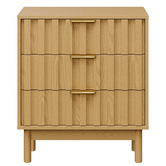 Prilinex 3 Drawers Dresser with Fluted Panel Design, 24