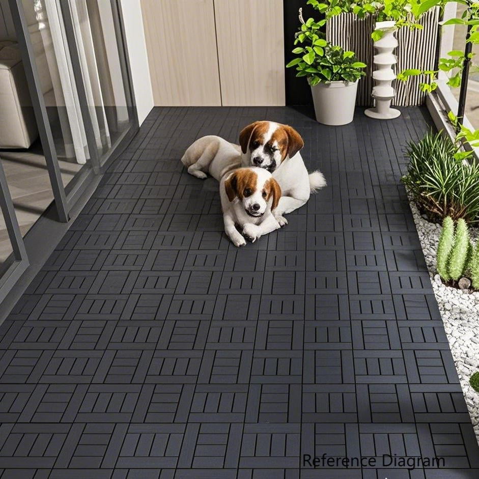 Prilinex 44 PCS Plastic Deck Tiles Outdoor Interlocking Patio Tiles ...