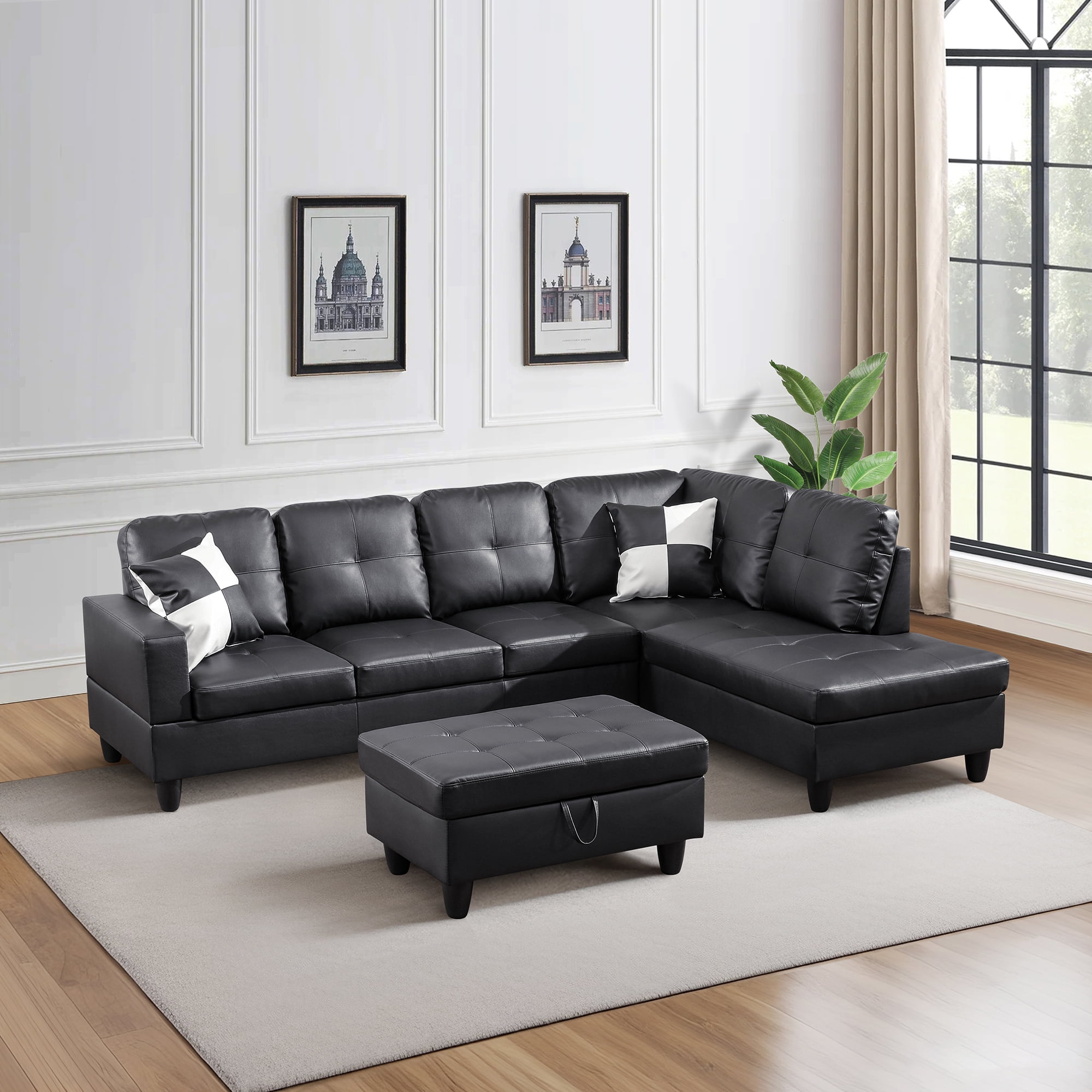 Prilinex L Sofa Couch, Modern 4-Seaters Living Room Furniture Sets with ...
