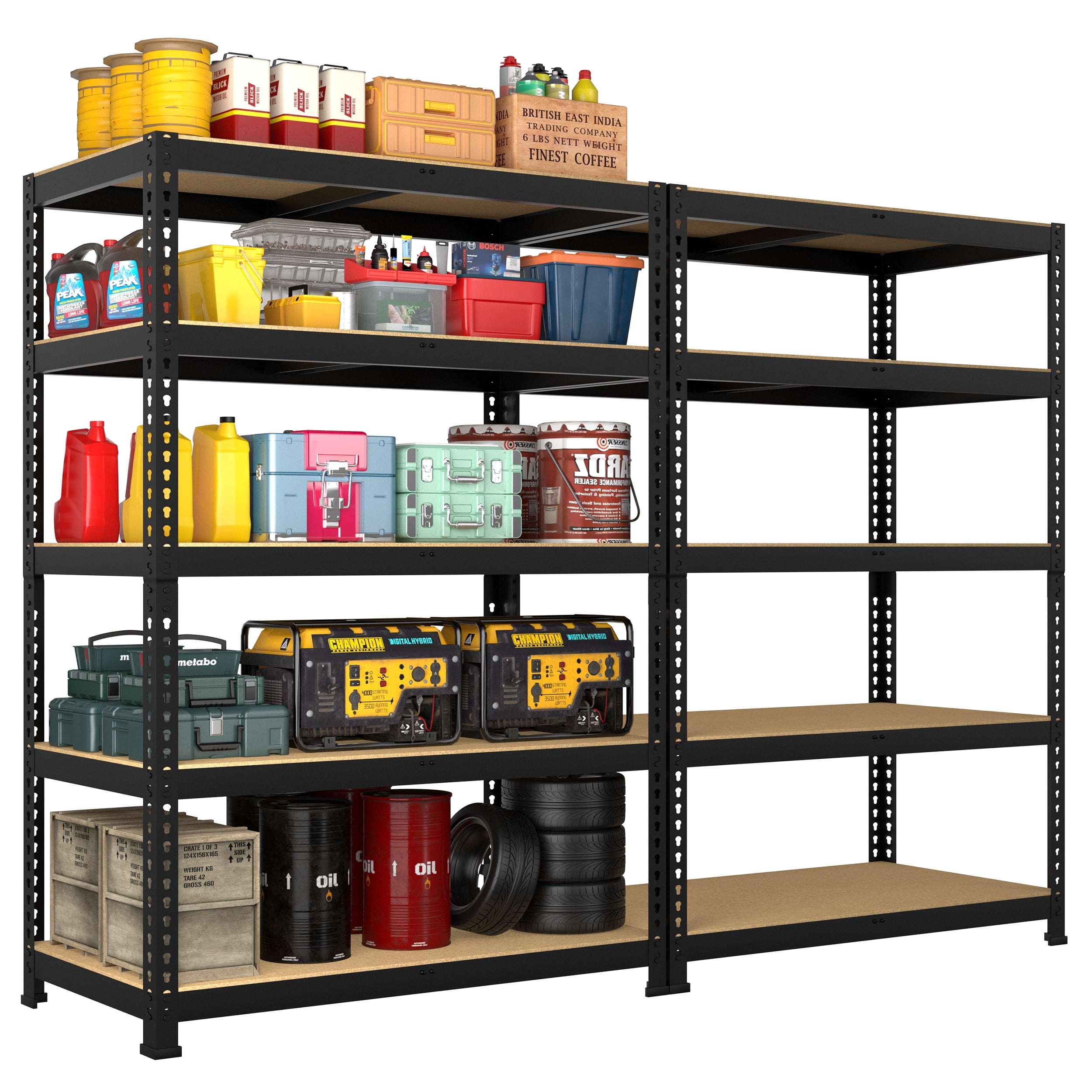 Prilinex Storage Shelves Garage Shelving Units 5 Tier Metal Heavy Duty ...