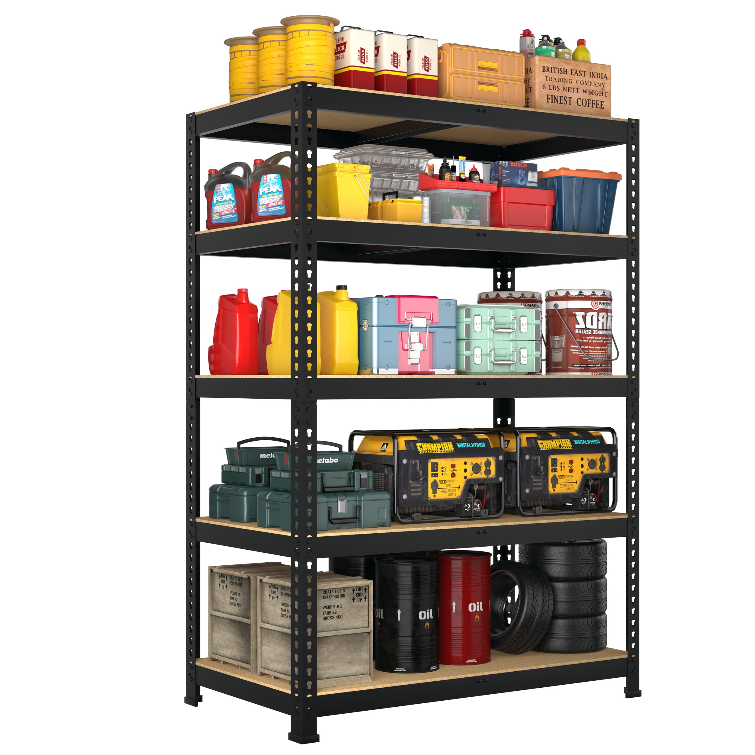 Prilinex Storage Shelves Garage Shelving Units 5 Tier Metal Heavy Duty ...