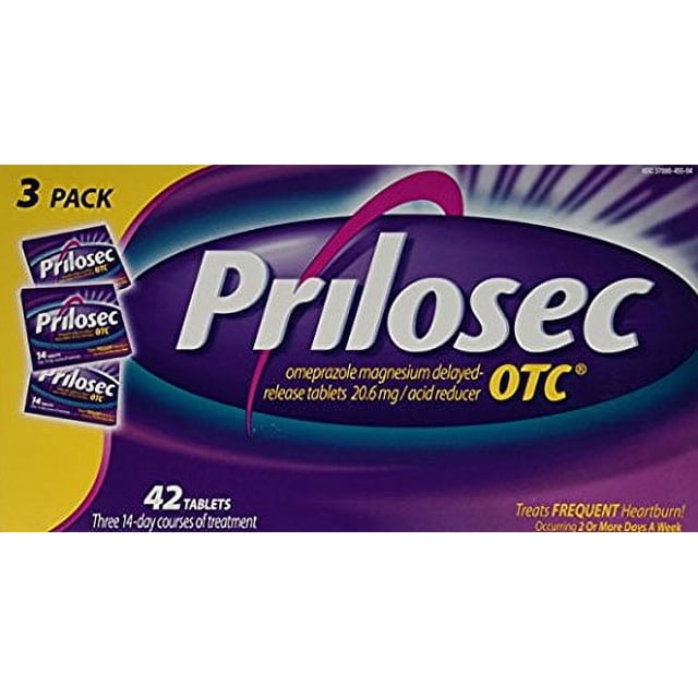 Prilosec OTC Omeprazole Acid Reducer, 42 Count Delayed-Release Tablets ...